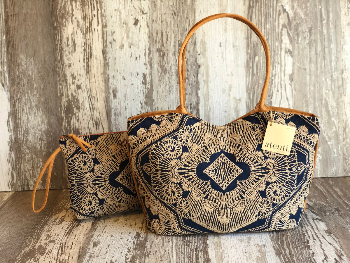 Lacery Blue Lolita, Handbag & Matching Pouch– Atenti